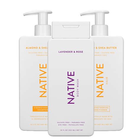 Native Lavander And Rose Body Wash 18 Oz 2 Pk Native Almond And Shea Butter Shampoo