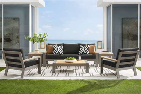 Solana Taupe Colorslight Wood Charcoal Blackgray Aluminum Outdoor