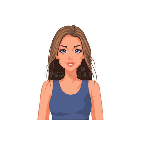 Ilustración Vectorial De Una Adolescente Hermosa Con Expresión Facial