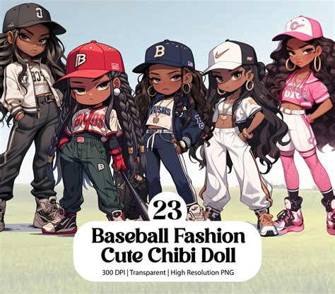 Baseball Fashion Cute Chibi Clipart Sports Softball Player Uniform Png
