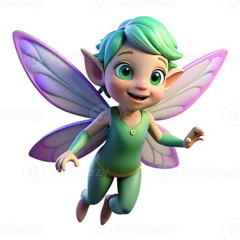 Elegant Rare A Mischievous Pixie Iridescent Wings Playful Expression
