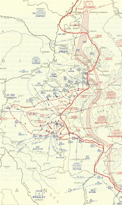 Map Battle Of The Bulge Day One To End Scaled European Center Of