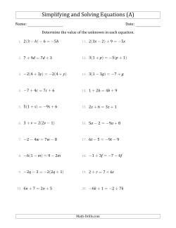 Algebra Worksheets With Answers Worksheets Library