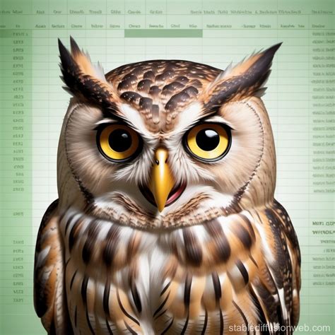 Wise Owl Winking With Excel Background Stable Diffusion Online