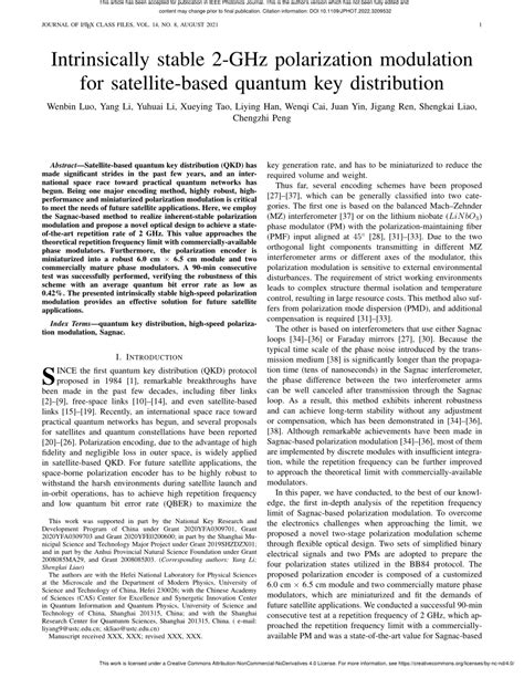 Pdf Intrinsically Stable 2 Ghz Polarization Modulation For Satellite