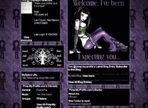 Pin By Pinner On Click Here Pt 2 Myspace Layout Myspace Aesthetic Purple Goth