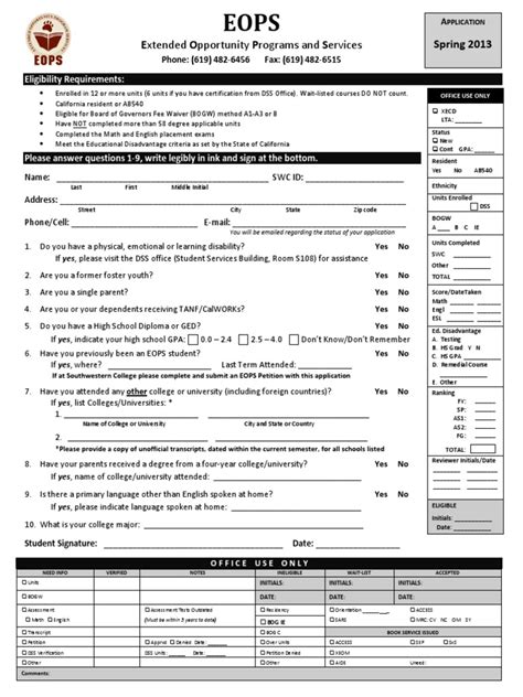 Eops Application Sp13 Pdf Pdf Educational Assessment And Evaluation