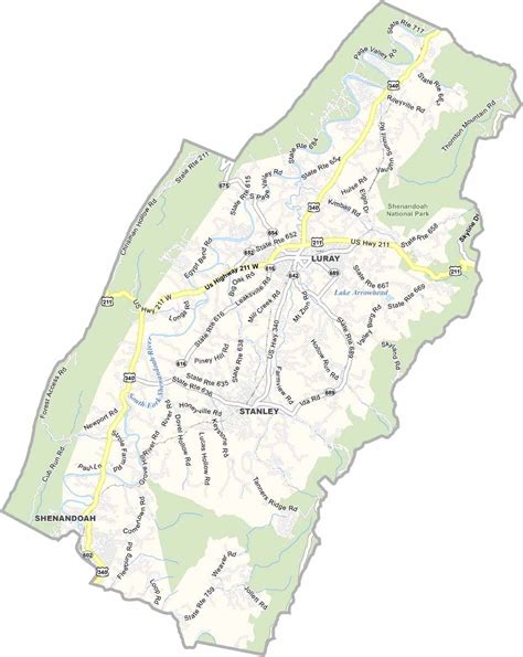 Page County Map Virginia Us County Maps