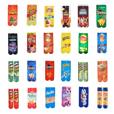 Chips Ceral And Candy Socks 24 Pack Celino Snack Socks Touch Of
