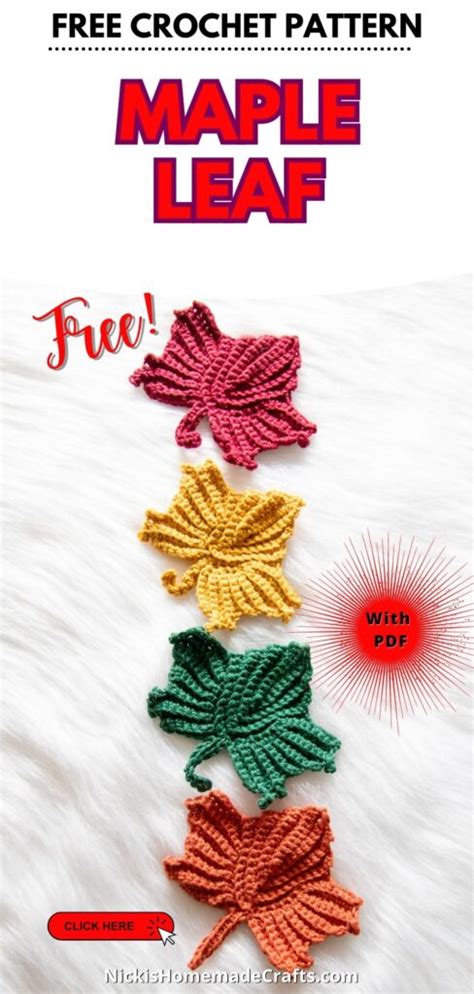 Free Maple Leaf Crochet Pattern Nickis Homemade Crafts