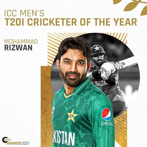 Icc Mens T20i Cricketer Of The Year Muhammad Rizwan R Cricket