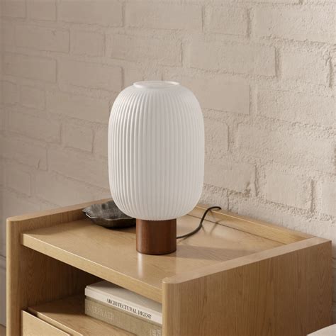 Kipp Scandinavian Ribbed Glass Table Lamp Lucia Living