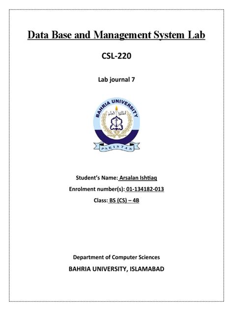 Data Base And Management System Lab Pdf