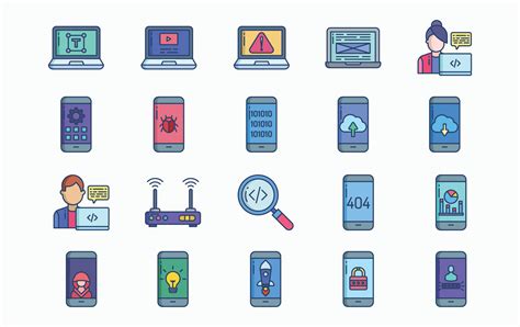 Software And Website Development Icon Set Vector Art At Vecteezy