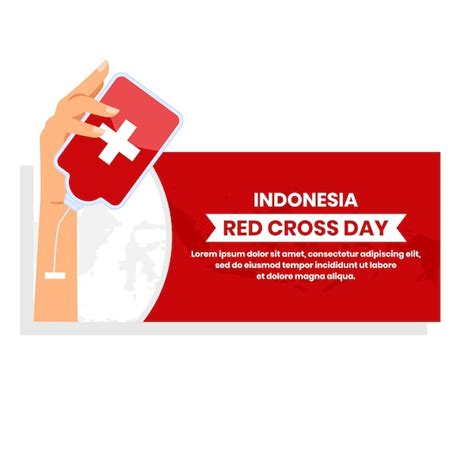 Indonesia Red Cross Day Awareness Poster Premium Vector