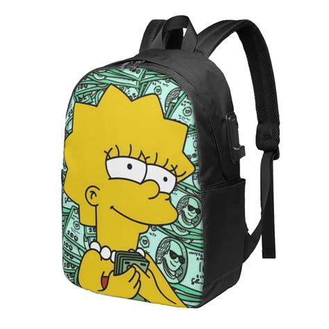 Simpsons Laptop Backpack With Usb Charging Port Travel Backpack Computer Bag 17 Inch School