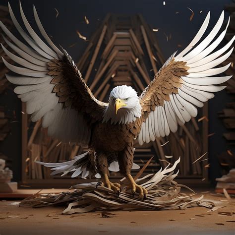Premium Photo 3d Eagle Rendering