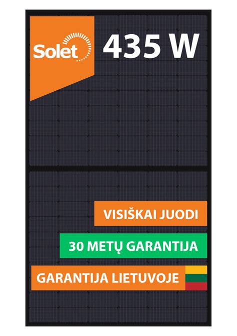 Monokristalinis Fotovoltinis Solet 435dmh5 54nt 435w Modulis Visiškai