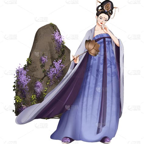 手绘 中国风人物插画贴纸 古风女性