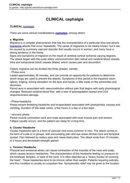 Clinical Cephalgia