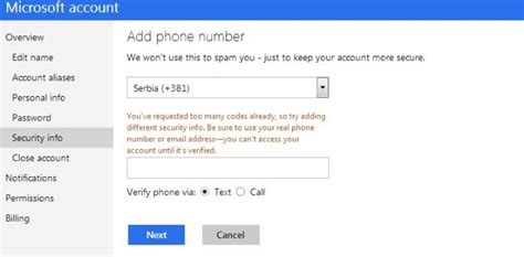 Cant Add Phone Number To Microsoft Account