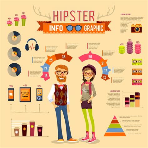 Free Vector Hipster Girl Set