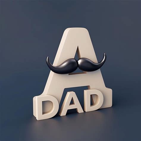 3d Rendered Photos Of Write A Word Dad With Moustaches Premium Ai