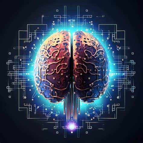 Premium Photo Illustration Of Human Brain And Artificial Intelligence