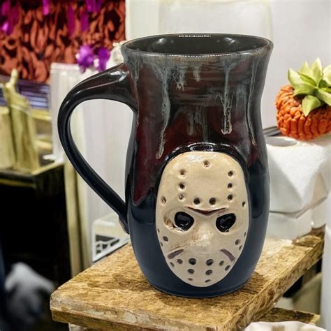 Large Horror Themed Ceramic Coffee Mug Handmade Pottery 2nd Etsy