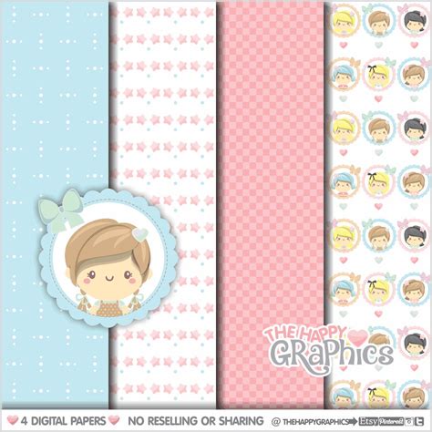 Cute Digital Paper Commercial Use Cute Pattern Printable Etsy