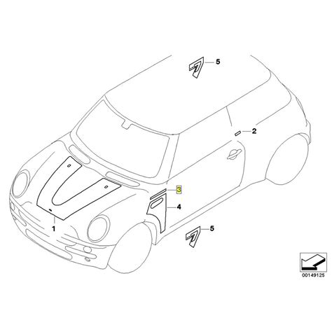 Mini Cooper R50 R53 Adhesive Film Upper Left Scuttle Parklane Black
