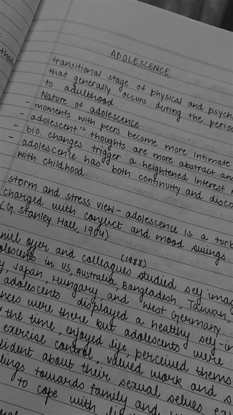 Adolescence Psychology Notes