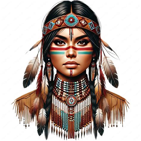 Native American Female Warrior Clipart Bundle Digital Download Etsy