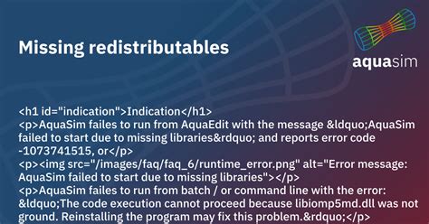 Missing Redistributables Aquasim