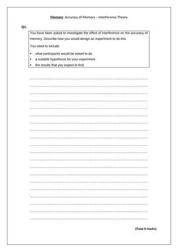 Aqa Gcse Psychology Interference As A Factor Affecting The Accuracy Of