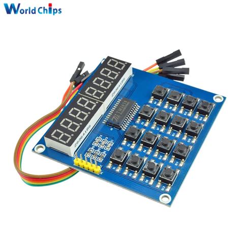 Tm1638 Led Display 8 Bit Digital Tube Module 3 Wire 16 Keys 8 Bits