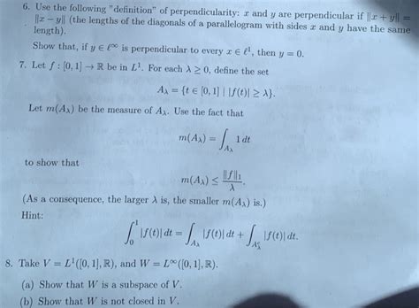 Solved 6 Use The Following ”definition Of