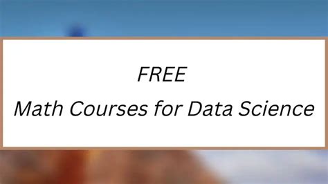 7 Free Math Courses On Udacity For Data Science 2026