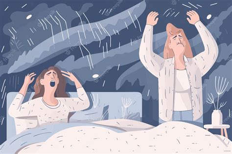 Premium Vector Upset Couple In Bed Disturbed By Noise Vector Illustration