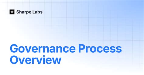 Governance Process Overview Sharpe Labs