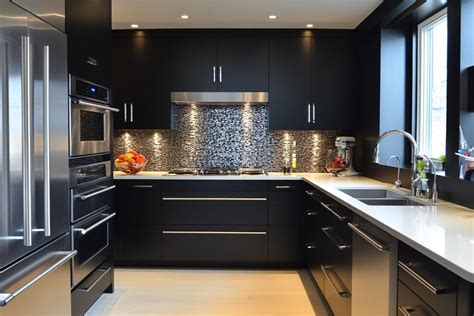 Sleek Kitchen Cabinet Ideas With Black Appliances For Modern Design