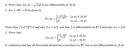 Solved Prove That F X Y Xy Is Not Differentiable At Chegg