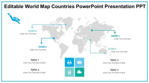 Editable World Map Countries Powerpoint Presentation Ppt 100
