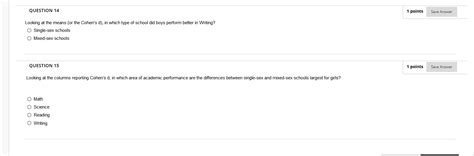 Solved Looking At The Means Or The Cohen S D In Which Chegg Com