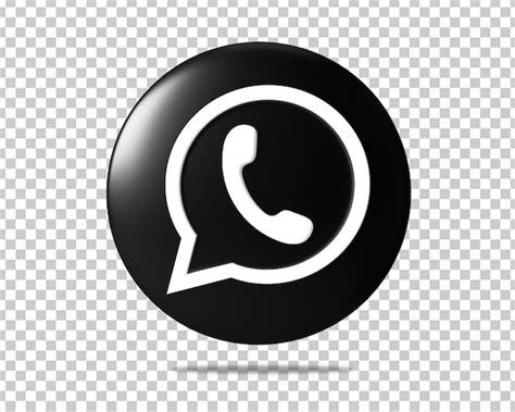 Whatsapp Logo 3d Black Icon Premium Psd