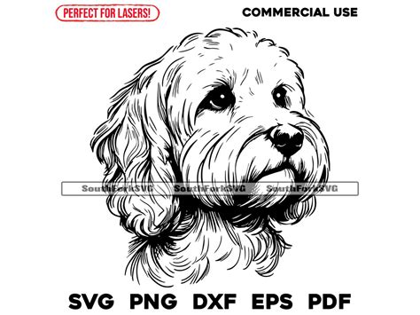 Cockapoo Portrait Svg Png Dxf Eps Pdf Vector Graphic Cut File Laser