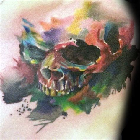 Color Skull Tattoo Flash