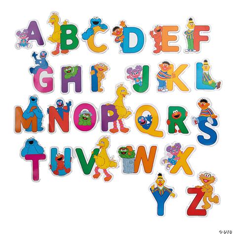 4 14 7 12 Sesame Street ® Character Alphabet Magnets 26 Pc