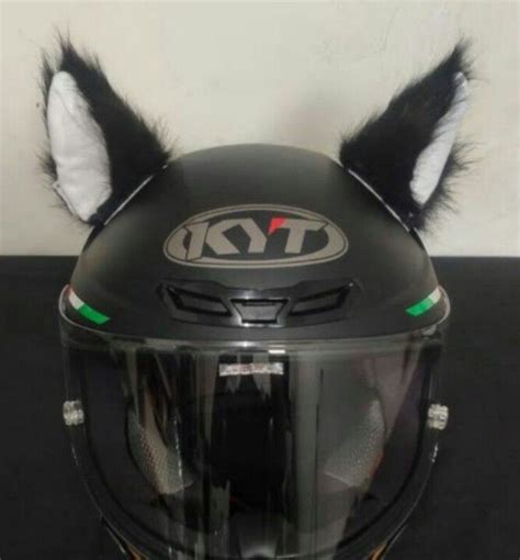 Telinga Kucing Helm 1 Pasang Berbulu Lembut Dan Halus Kuping Helm