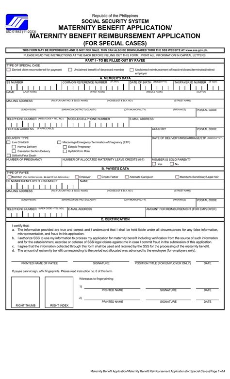 Maternity Reimbursement Form Mat 2 Form